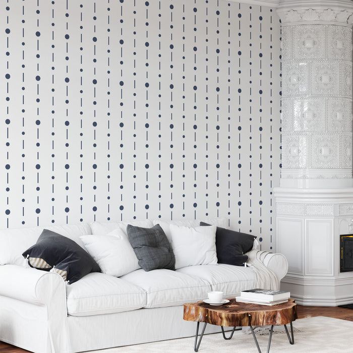 Dots And Dash Pattern Wall Stencils - Stencil Revolution