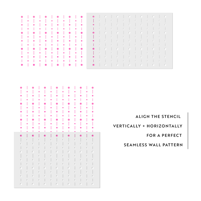Dots And Dash Pattern Wall Stencils - Stencil Revolution