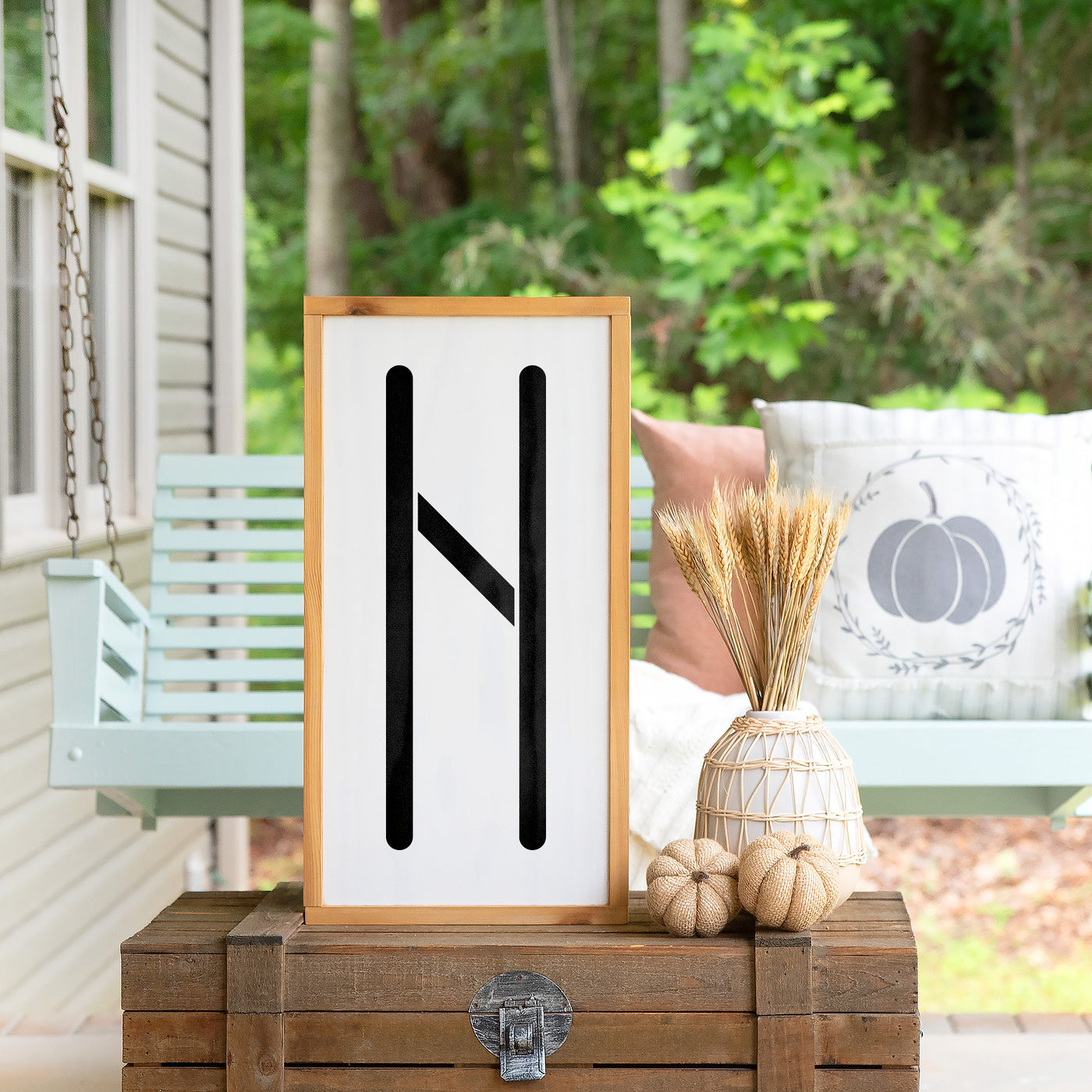 Elder Futhark Hagalaz Rune Stencil