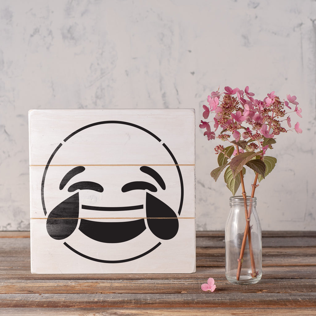 Emoji Cry Laughing Stencils - Stencil Revolution