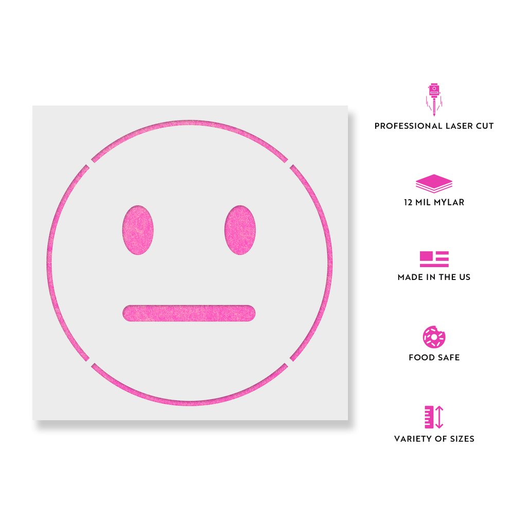 Emoji Straight Face Stencils - Stencil Revolution