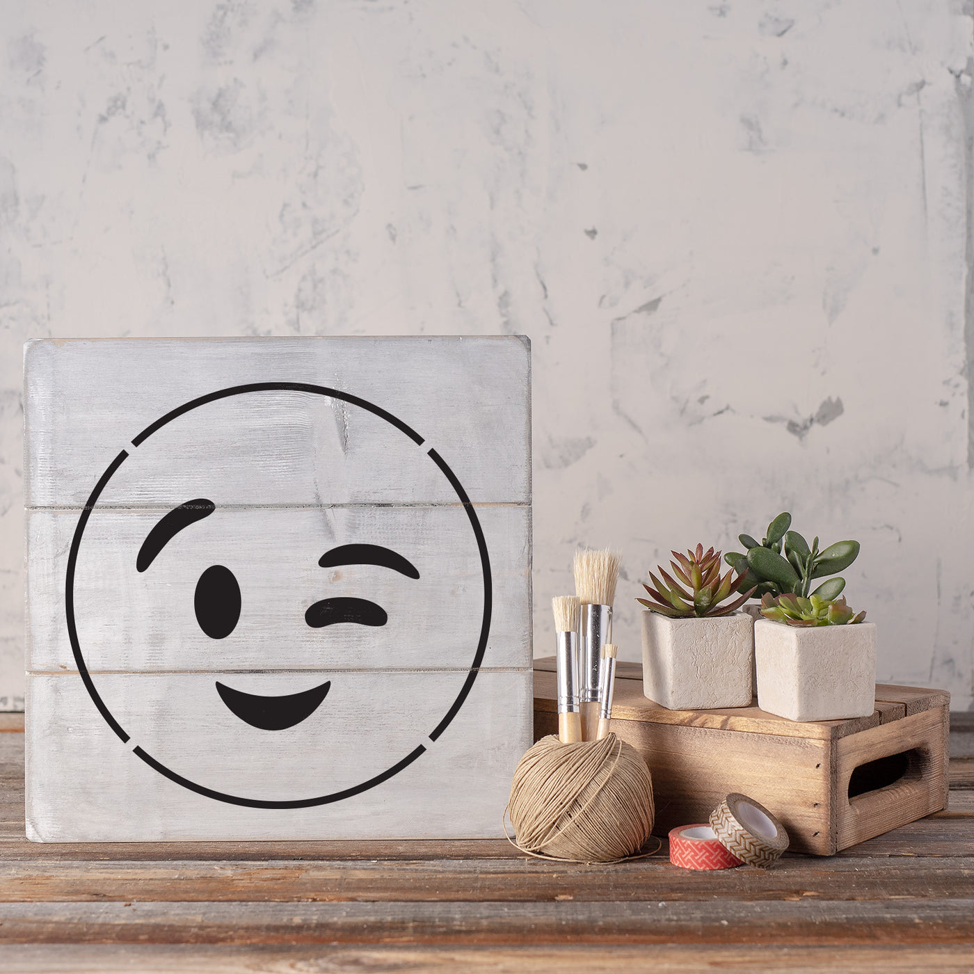 Emoji Wink Stencils - Stencil Revolution