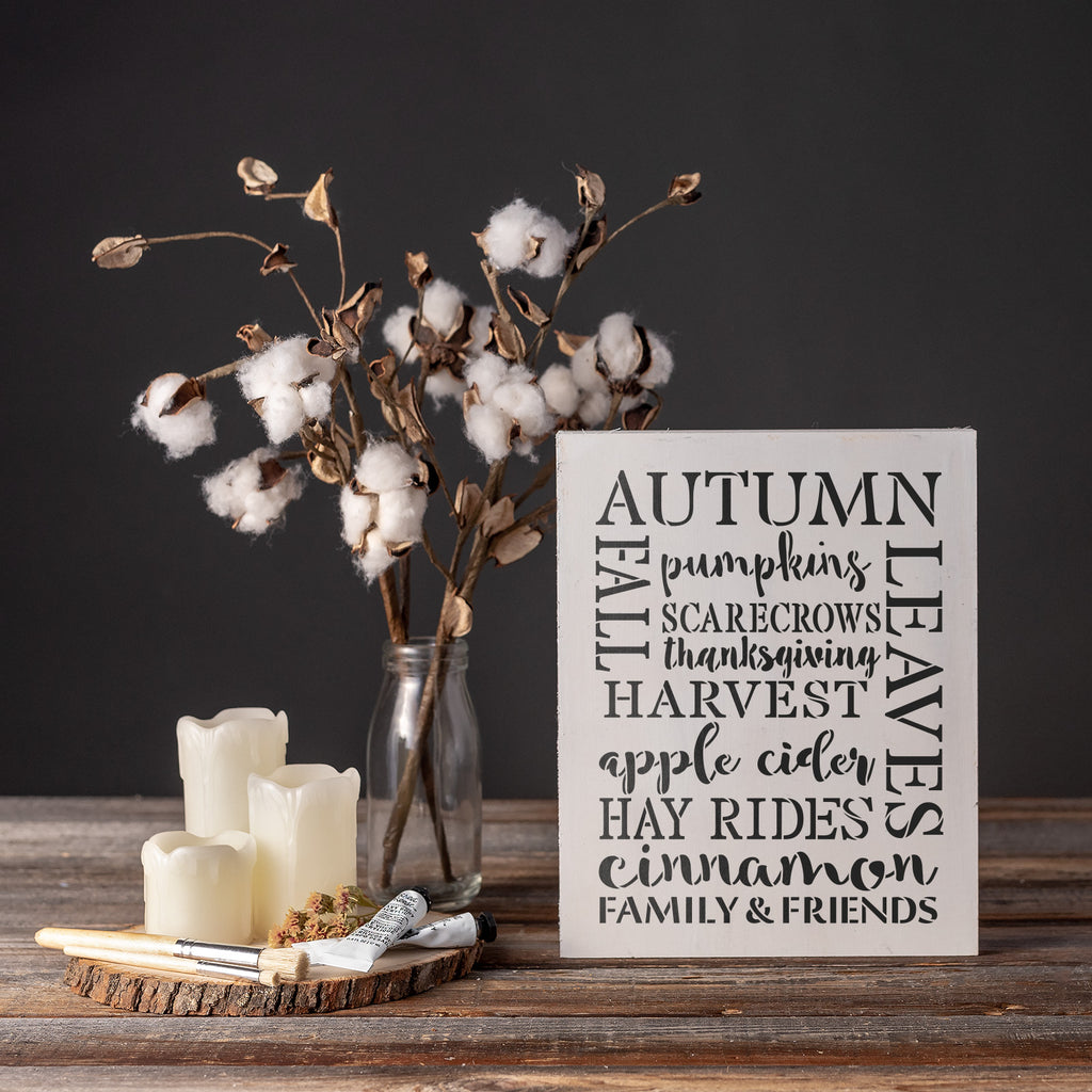 Fall Words Stencils - Stencil Revolution