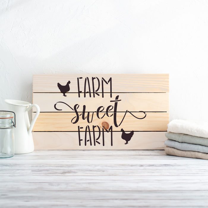 Farm Sweet Farm Farmhouse Chicken Sign Stencils - Stencil Revolution