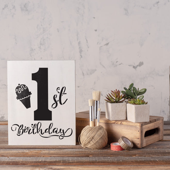 First Birthday Stencils - Stencil Revolution