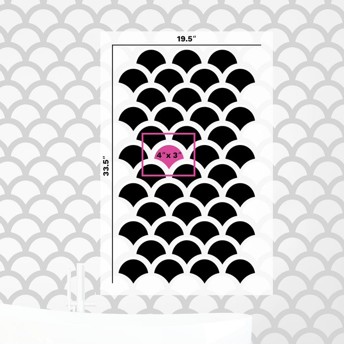 Fish Scale Stencil for Walls - Mermaid Style Scale Stencil for Home Decor