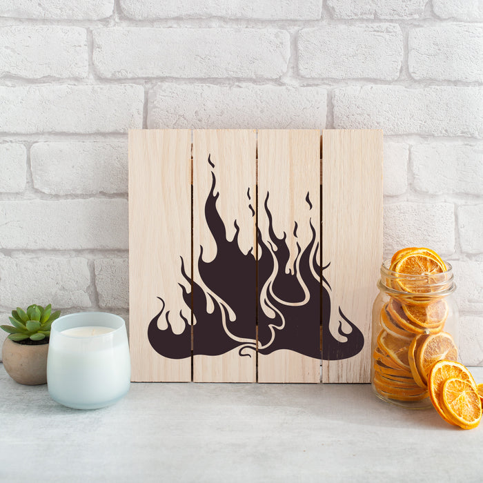 Flames Stencil Template of Fire Burning for DIY Crafts