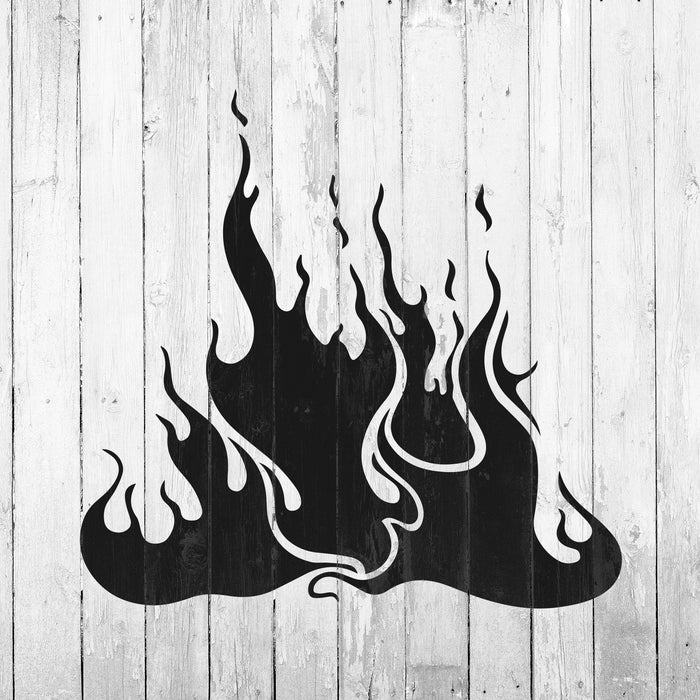 Flames Stencil Template of Fire Burning for DIY Crafts