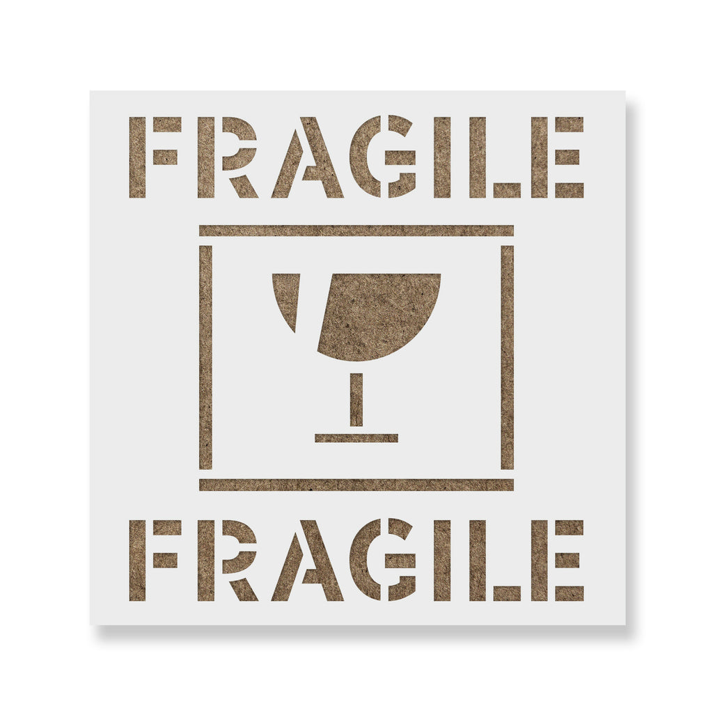 Fragile Glass Symbol Stencils - Stencil Revolution