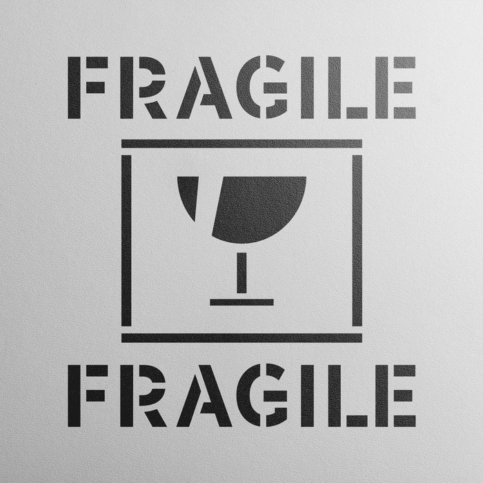 Fragile Glass Symbol Stencils - Stencil Revolution