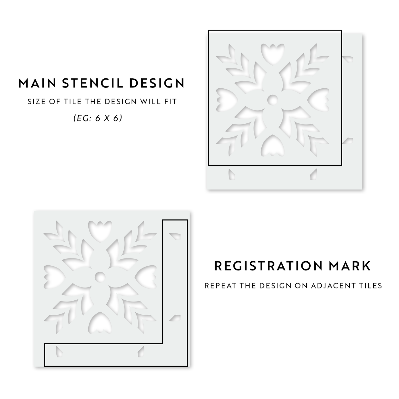 Freya Tile Stencil - Perfect ceramic tile stencil for a DIY floor