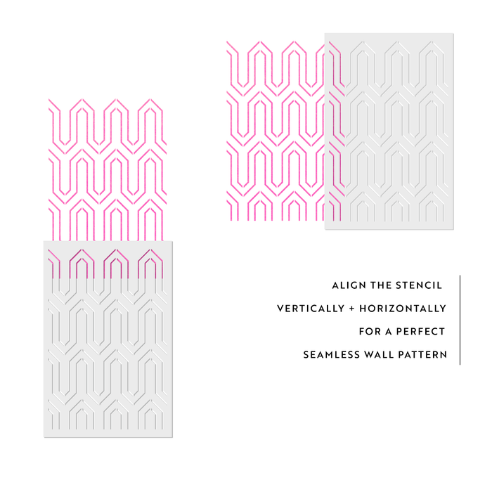 Geometric Hex Lines Pattern Wall Stencils - Stencil Revolution