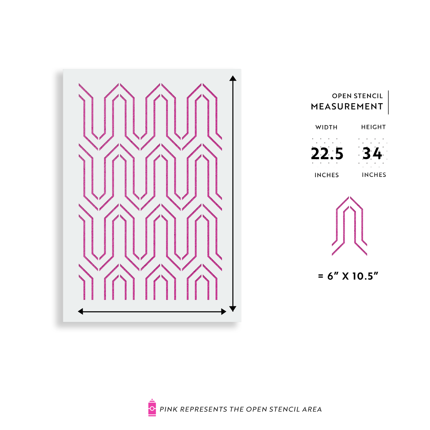 Geometric Hex Lines Pattern Wall Stencils - Stencil Revolution