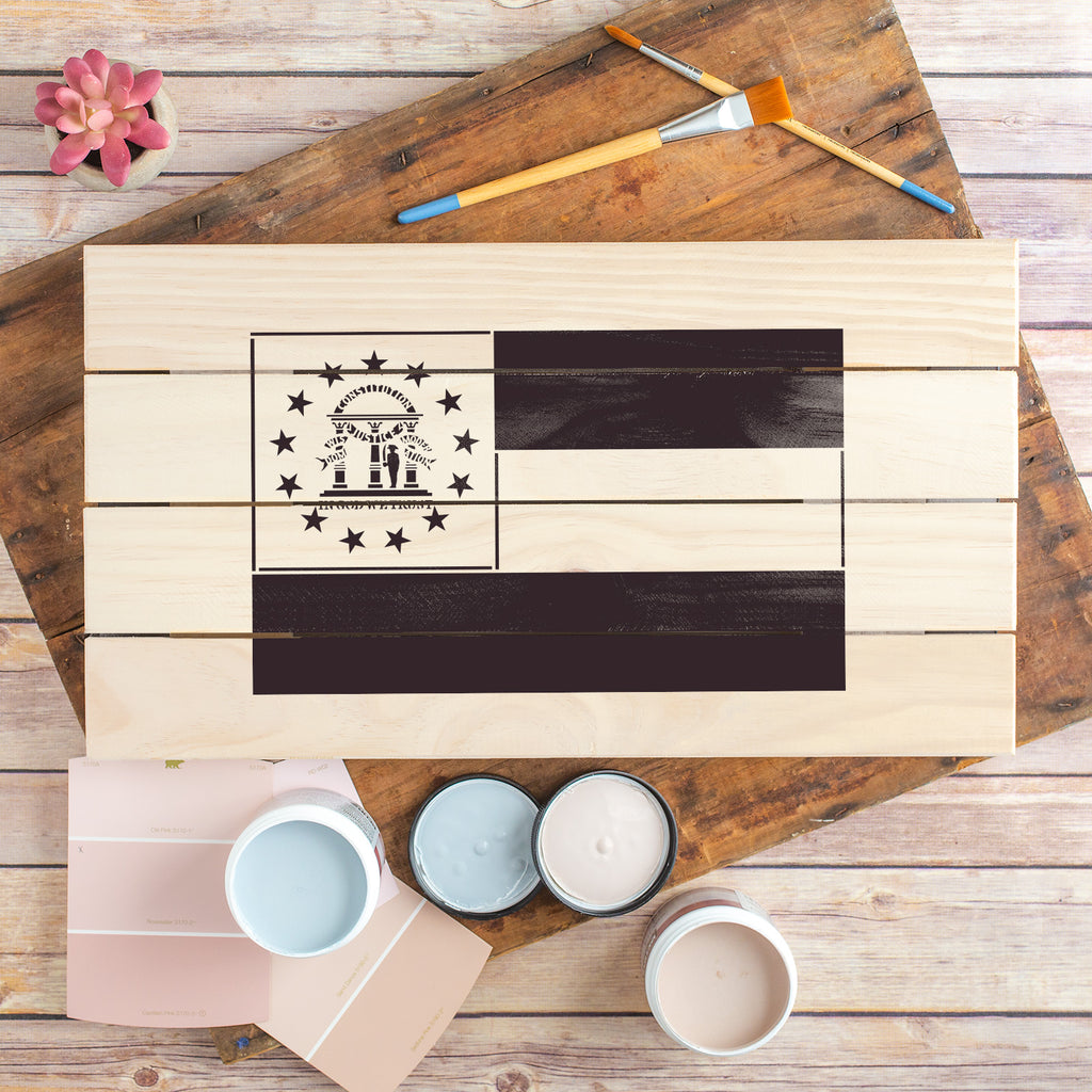 Georgia State Flag Stencils - Stencil Revolution