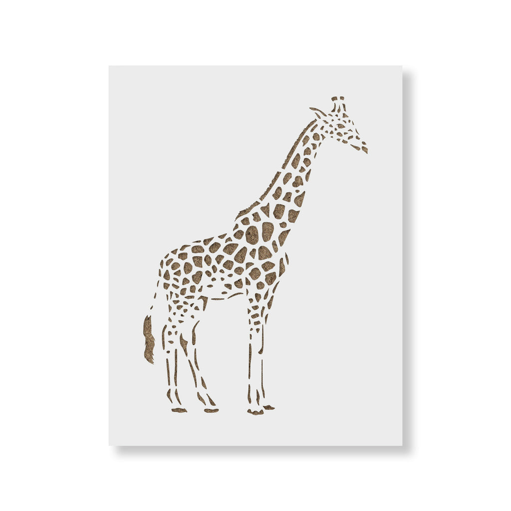 Giraffe Stencil Template - Outline of Giraffe Wildlife Design