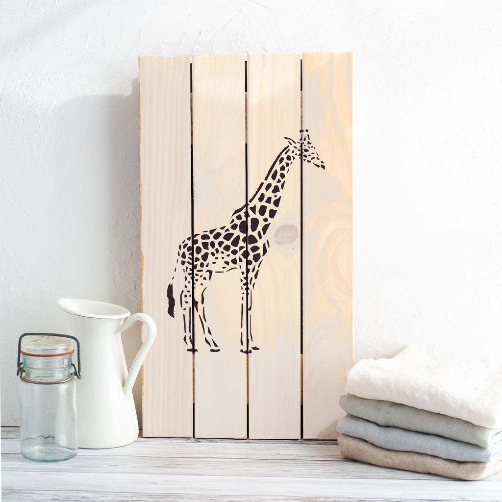 Giraffe Stencil Template - Outline of Giraffe Wildlife Design