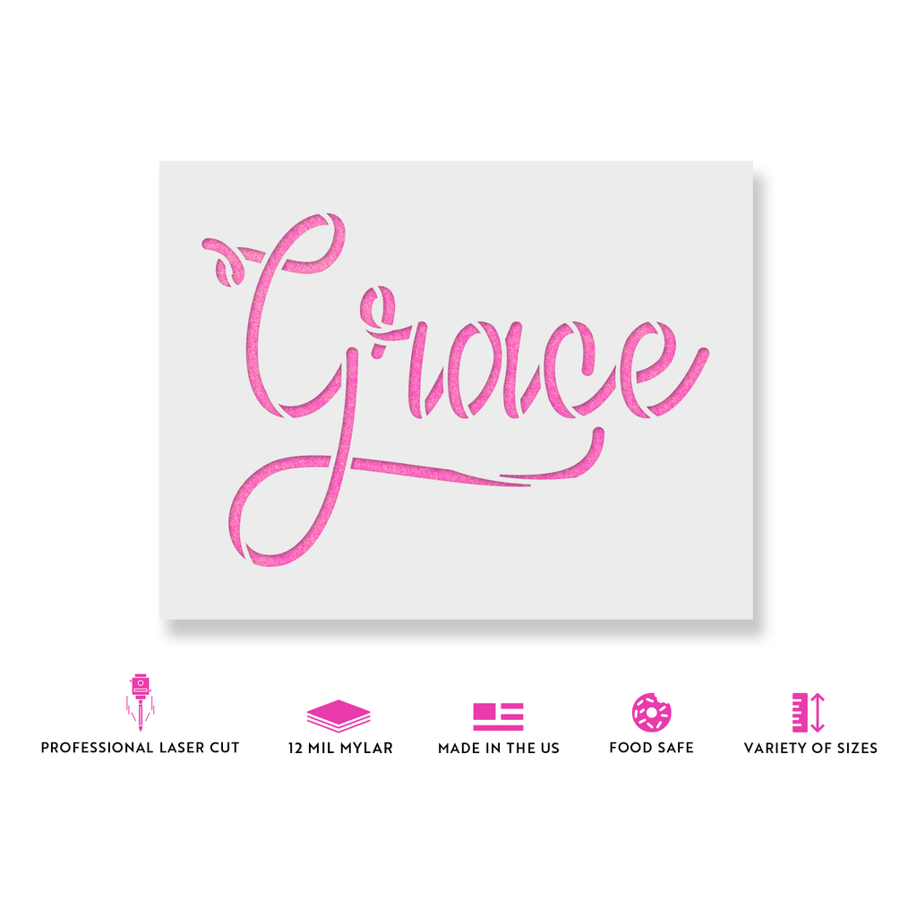 Grace Script Stencils - Stencil Revolution
