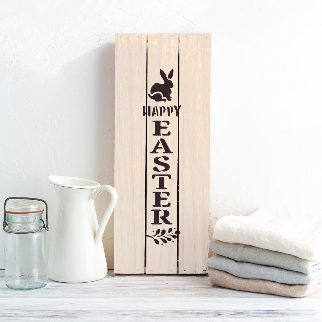 Happy Easter Vertical Sign Stencils - Stencil Revolution