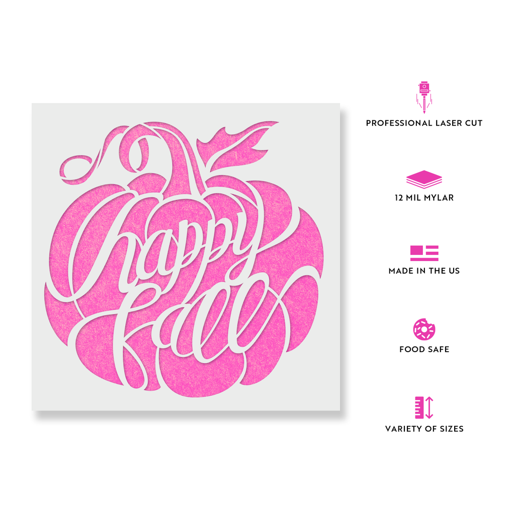 Happy Fall Pumpkin Sign Stencils - Stencil Revolution