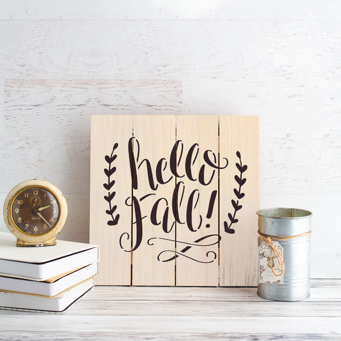 Hello Fall Stencil Template for Decor and Painting