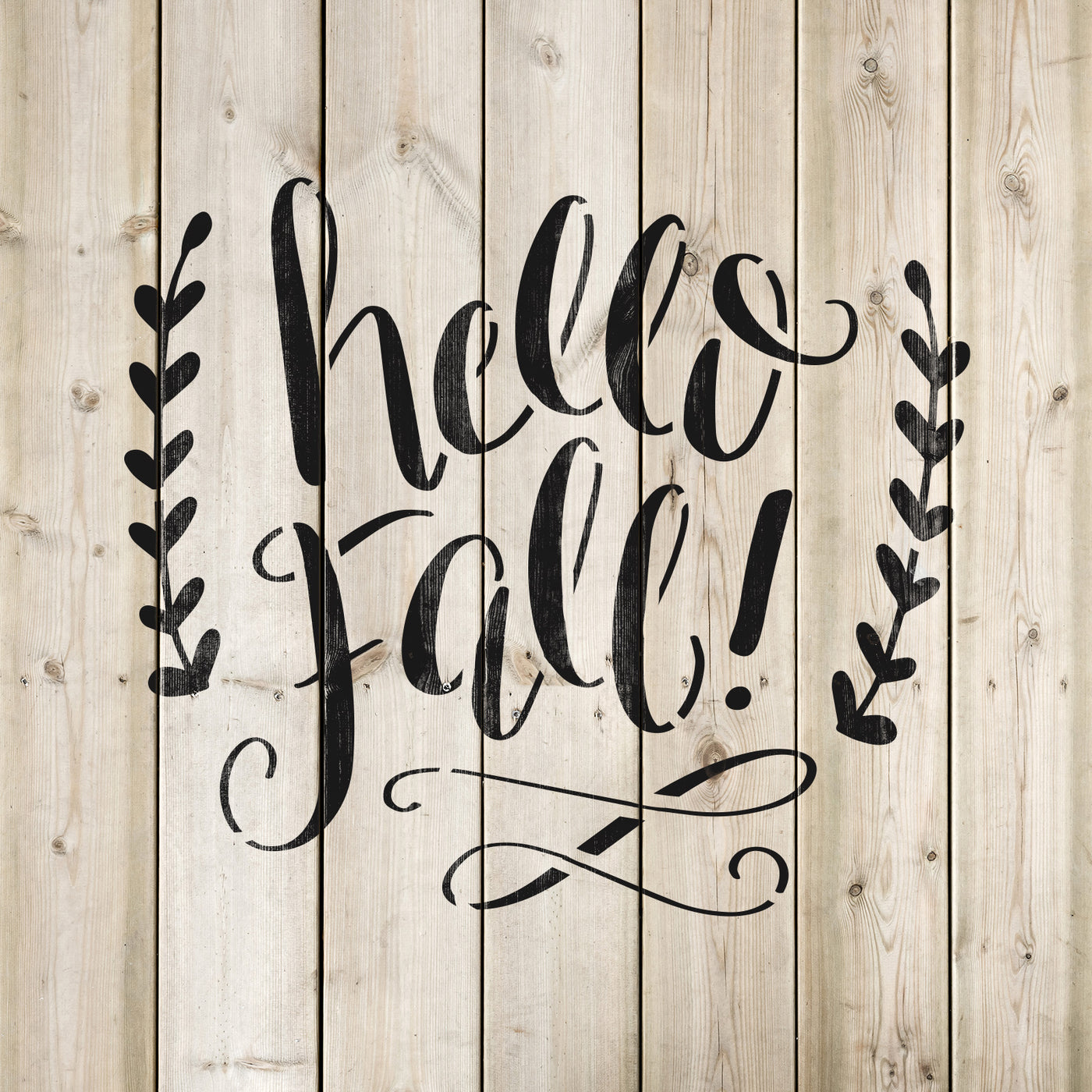 Hello Fall Stencil Template for Decor and Painting
