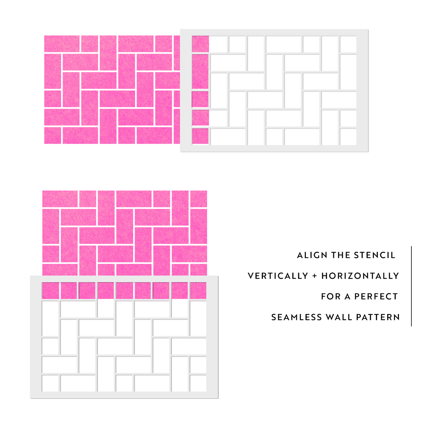 Herringbone Tile Pattern Wall Stencils - Stencil Revolution