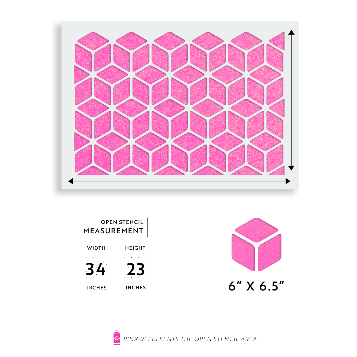 Hexagon Illusion Pattern Wall Stencils - Stencil Revolution