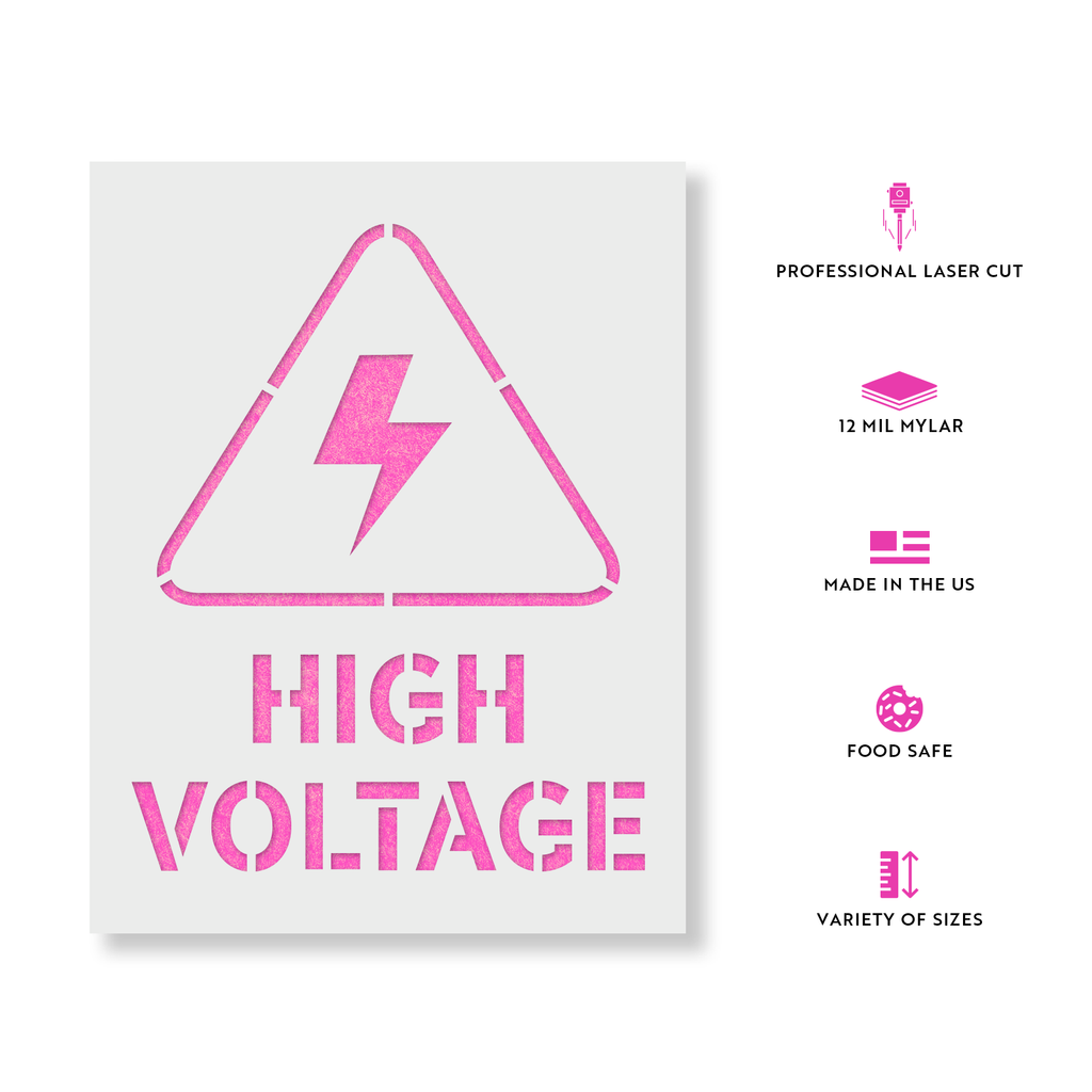 High Voltage Symbol Stencils - Stencil Revolution