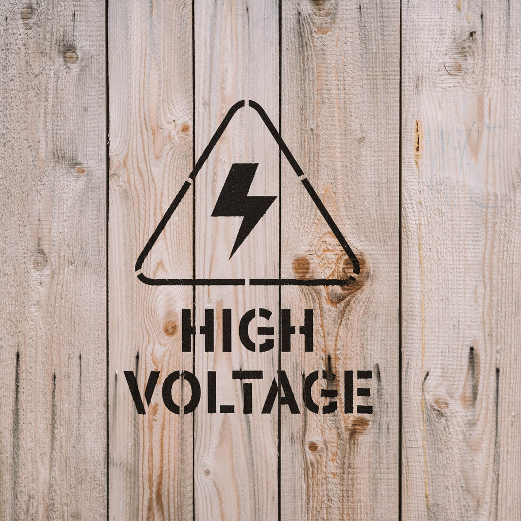 High Voltage Symbol Stencils - Stencil Revolution