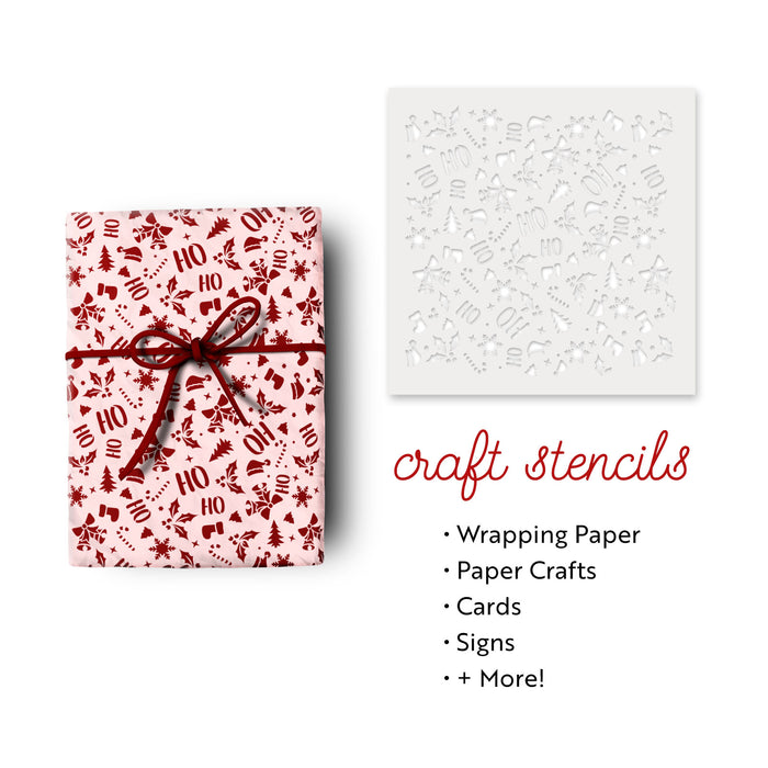 Holly Jolly Christmas Craft Stencils - Stencil Revolution