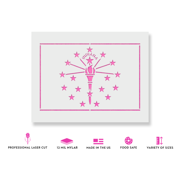 Indiana State Flag Stencil for Crafting & DIY