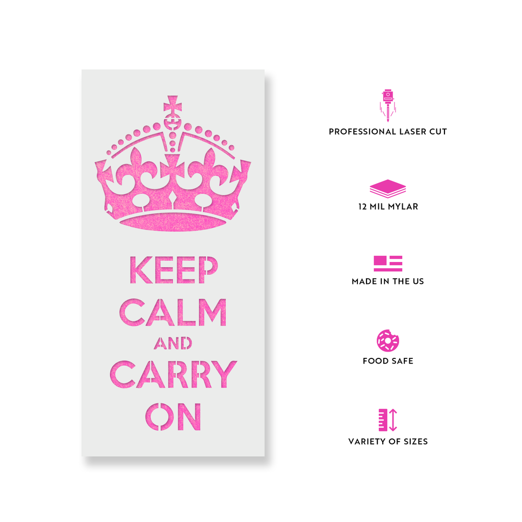 Keep Calm And Carry On Crown White