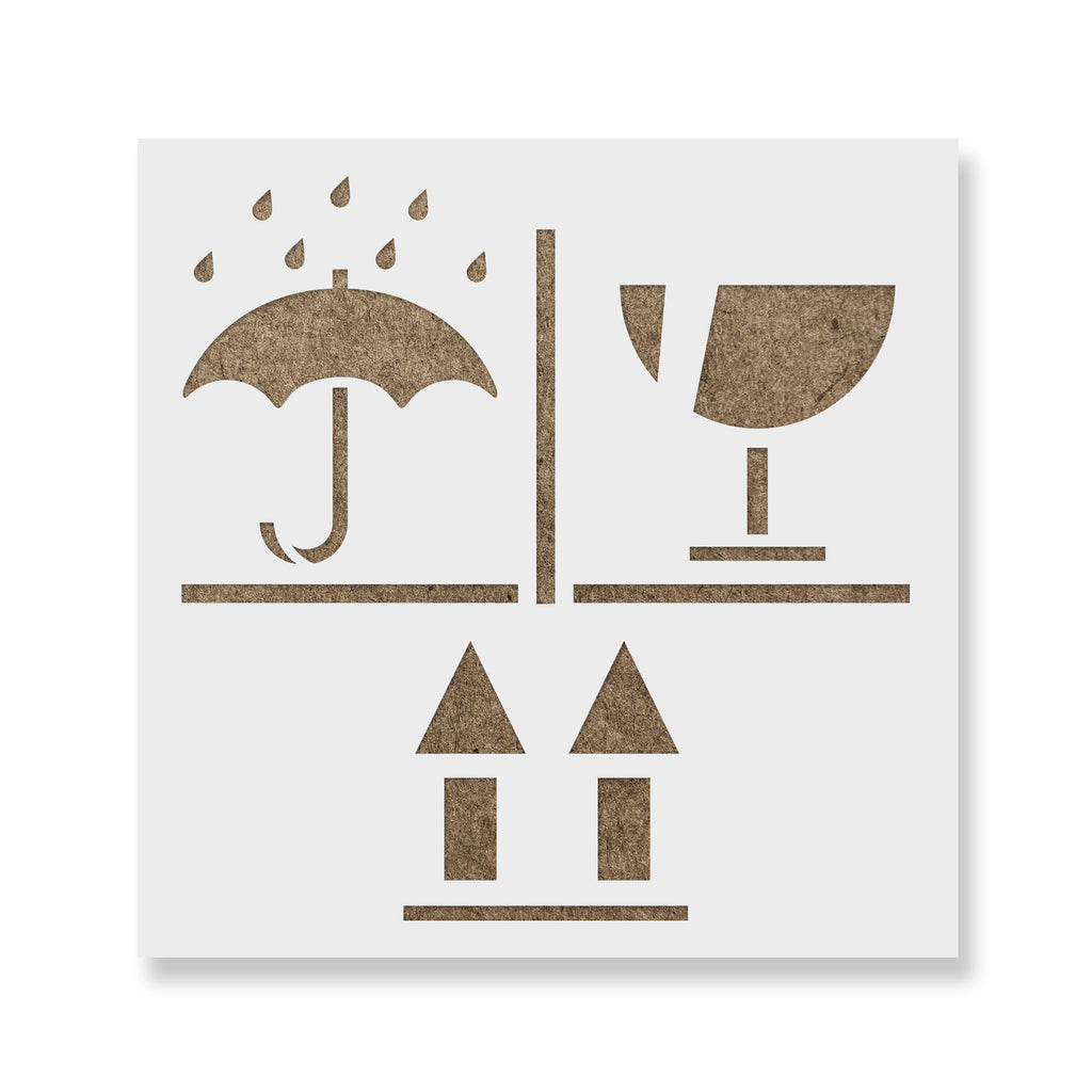 Keep Dry Fragile Up Stencils - Stencil Revolution
