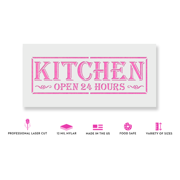 Kitchen Opening Hours Stencils - Stencil Revolution