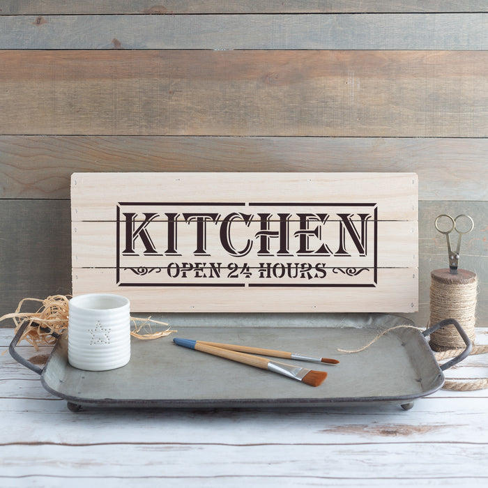 Kitchen Opening Hours Stencils - Stencil Revolution