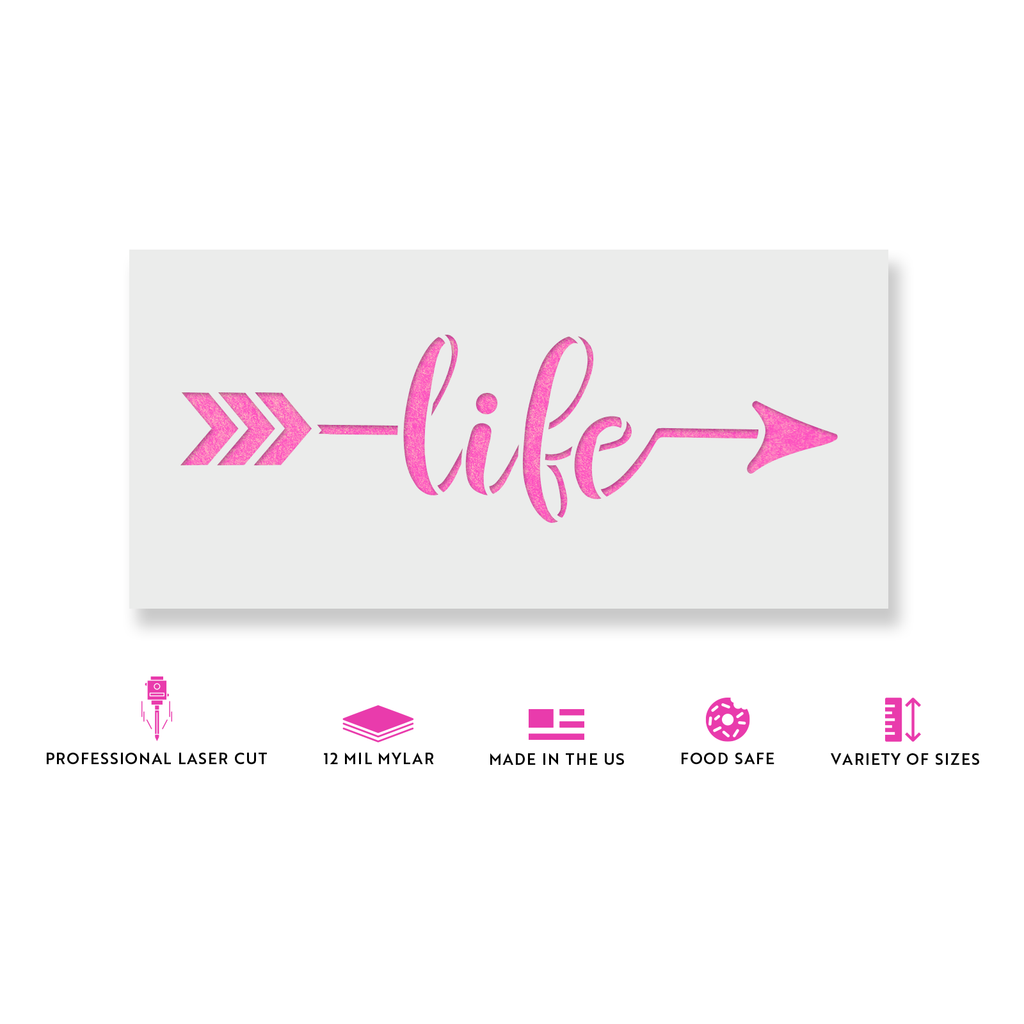 Life Arrow Stencils - Stencil Revolution