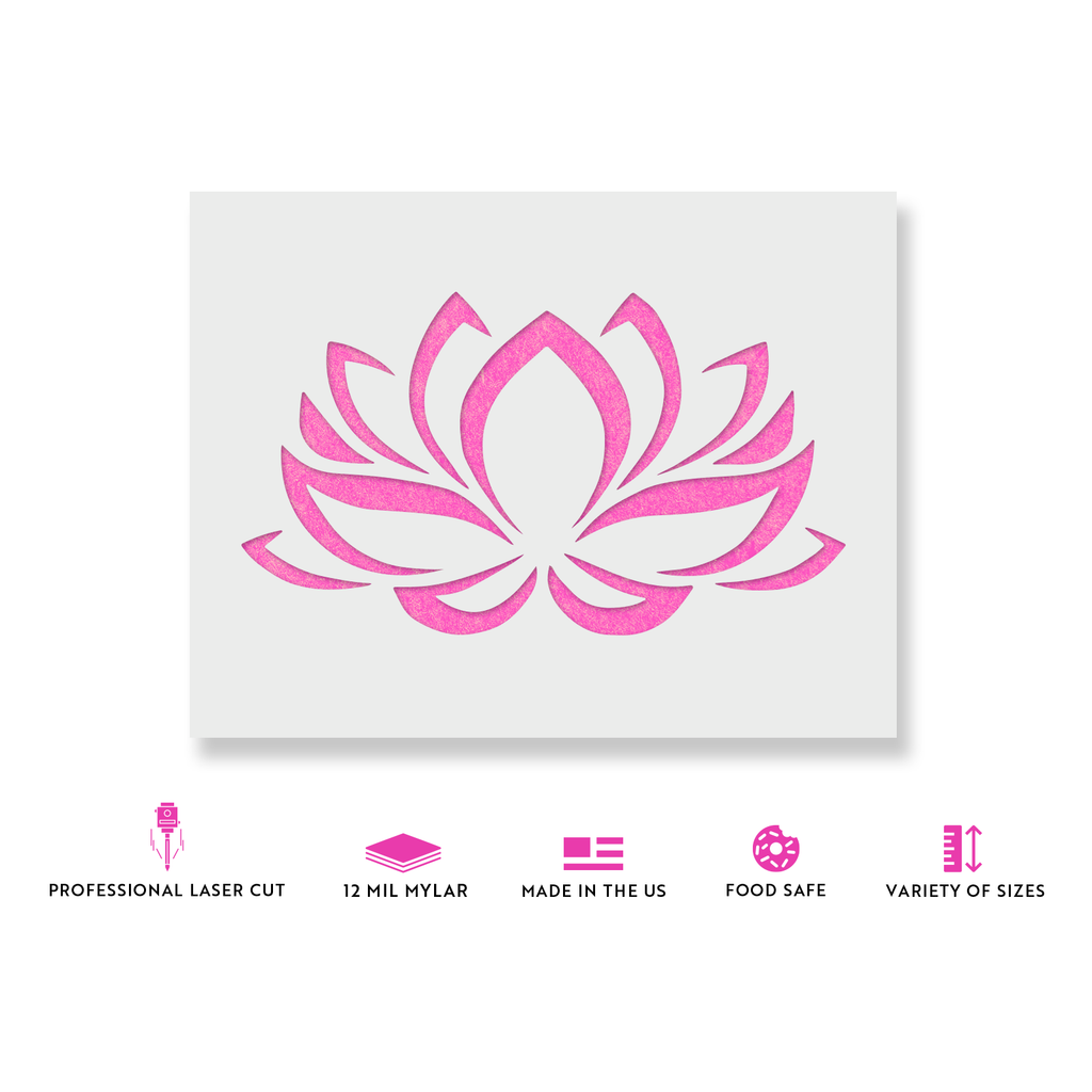 Beautiful Lotus Flower Stencil for Spiritual Crafting Projects