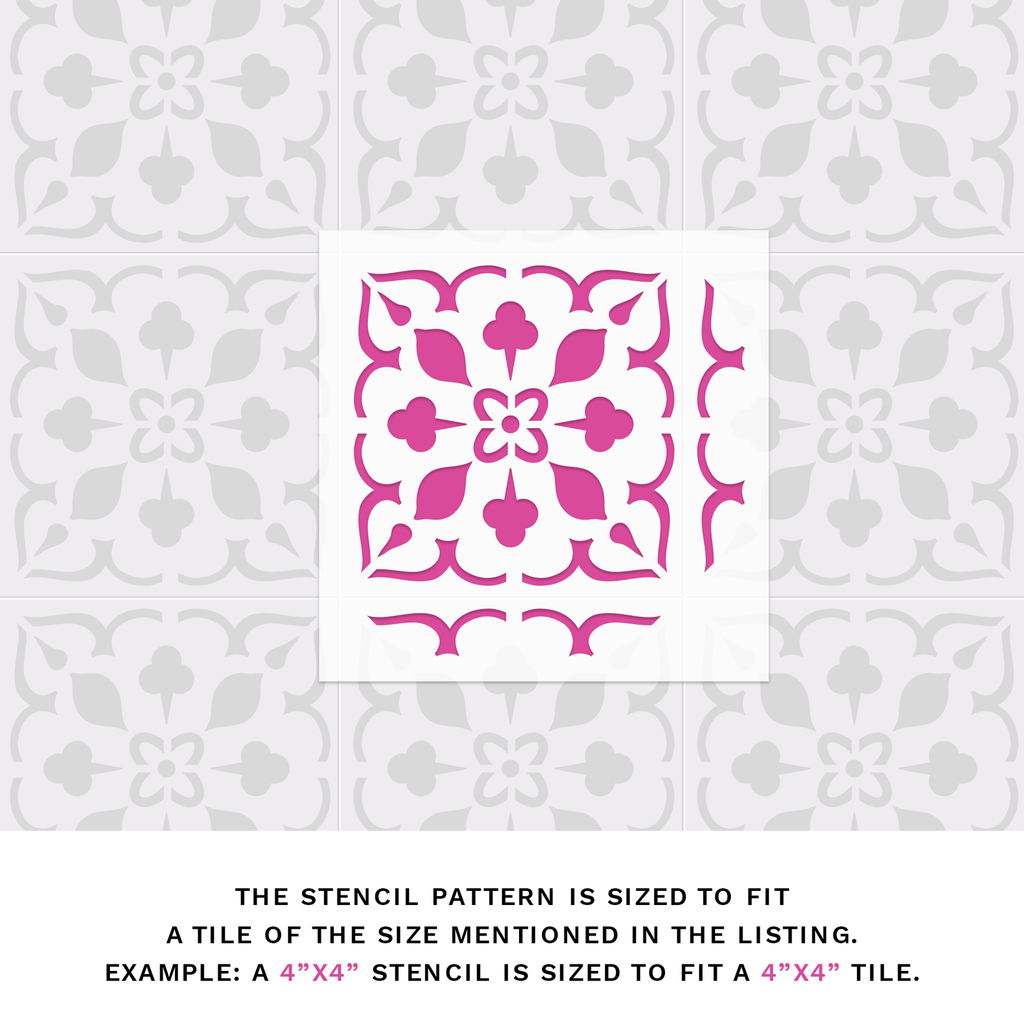 Lydia Tile Stencil - Multiple Sizes Available - Laser Cut in The USA