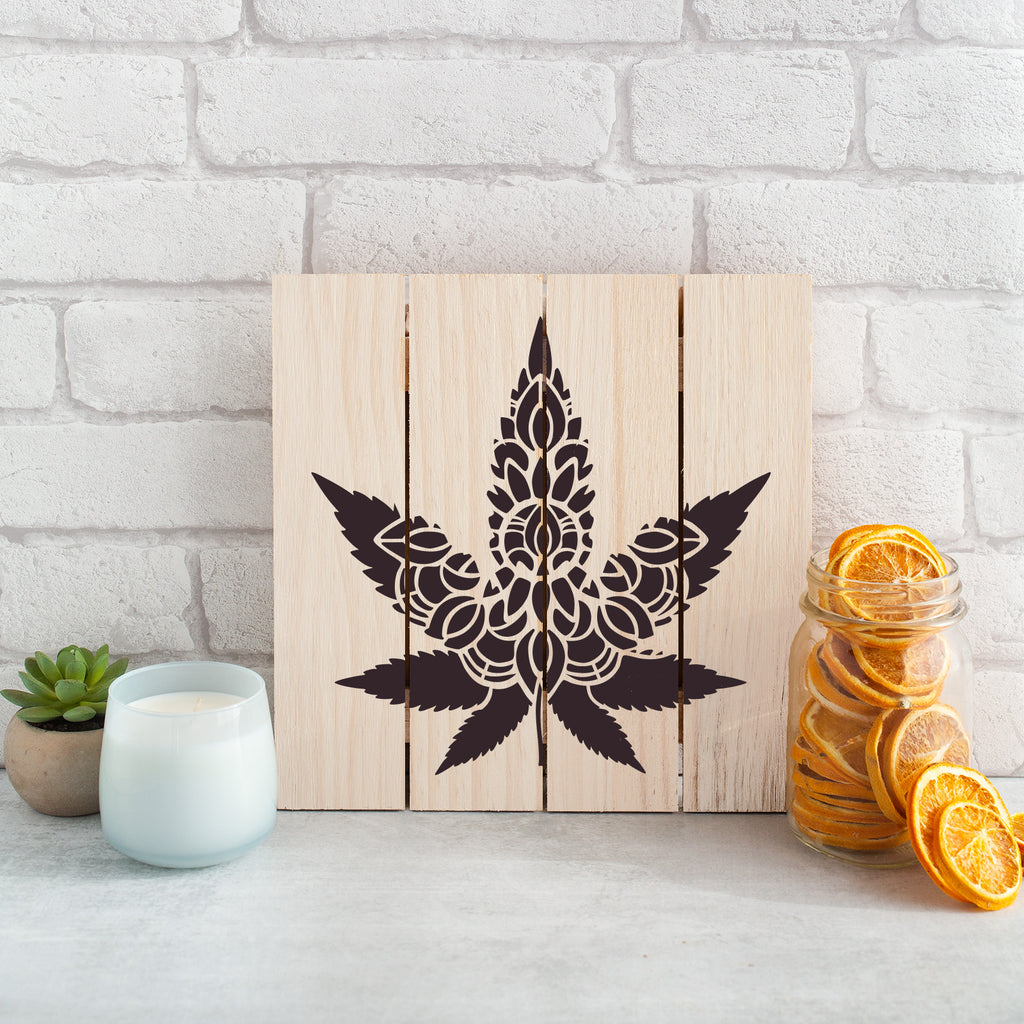 Mandala Weed Leaf Stencils - Stencil Revolution