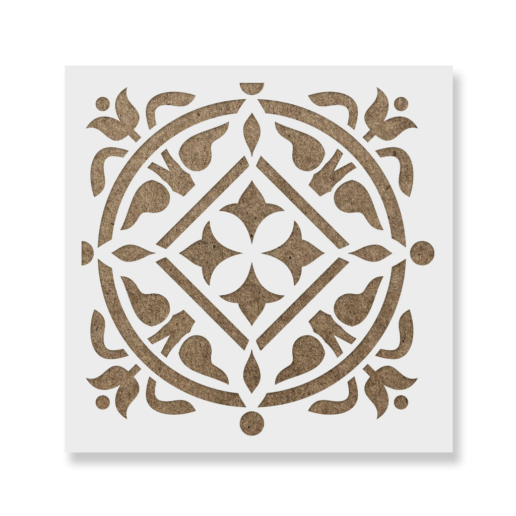 Maria Tile Stencil - 6X6, 8X8, 12X12, and 16X16 Sizes - Made In USA