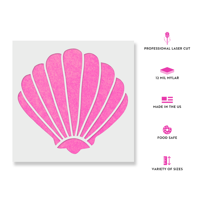 Mermaid Shell Stencils - Stencil Revolution