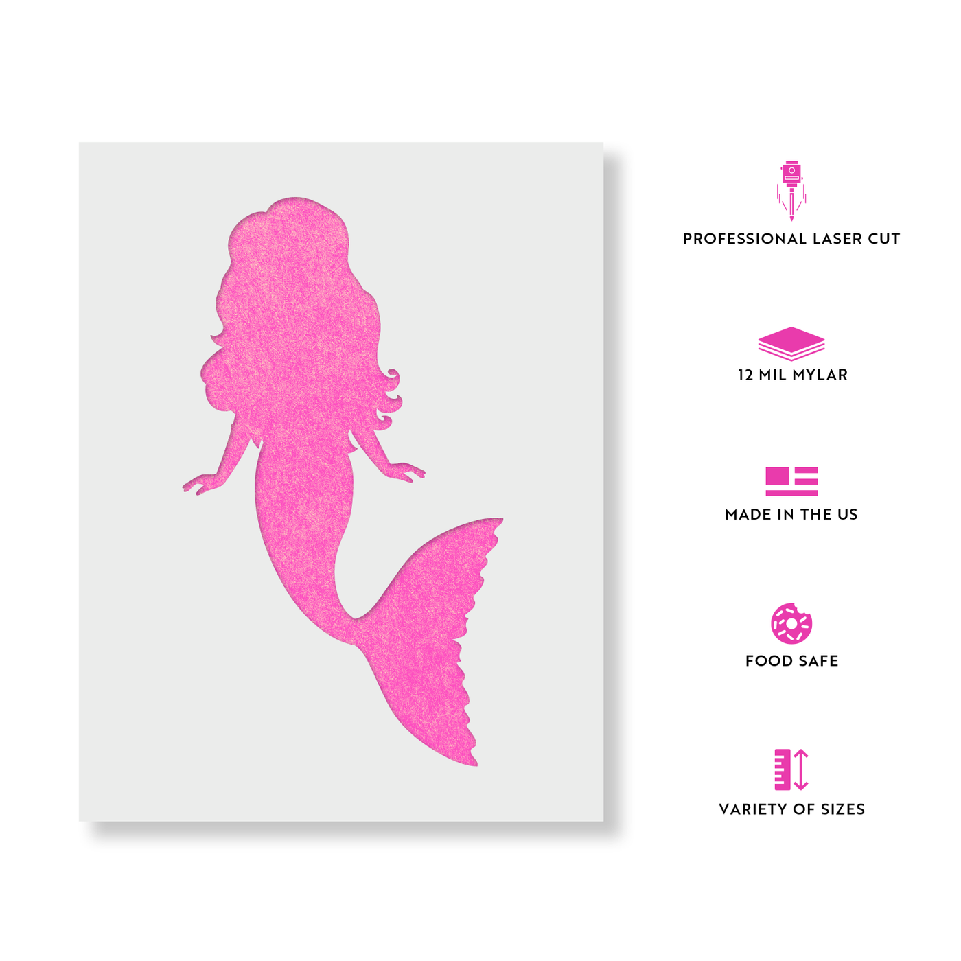 Mermaid Stencil for Painting DIY Projects and Crafts