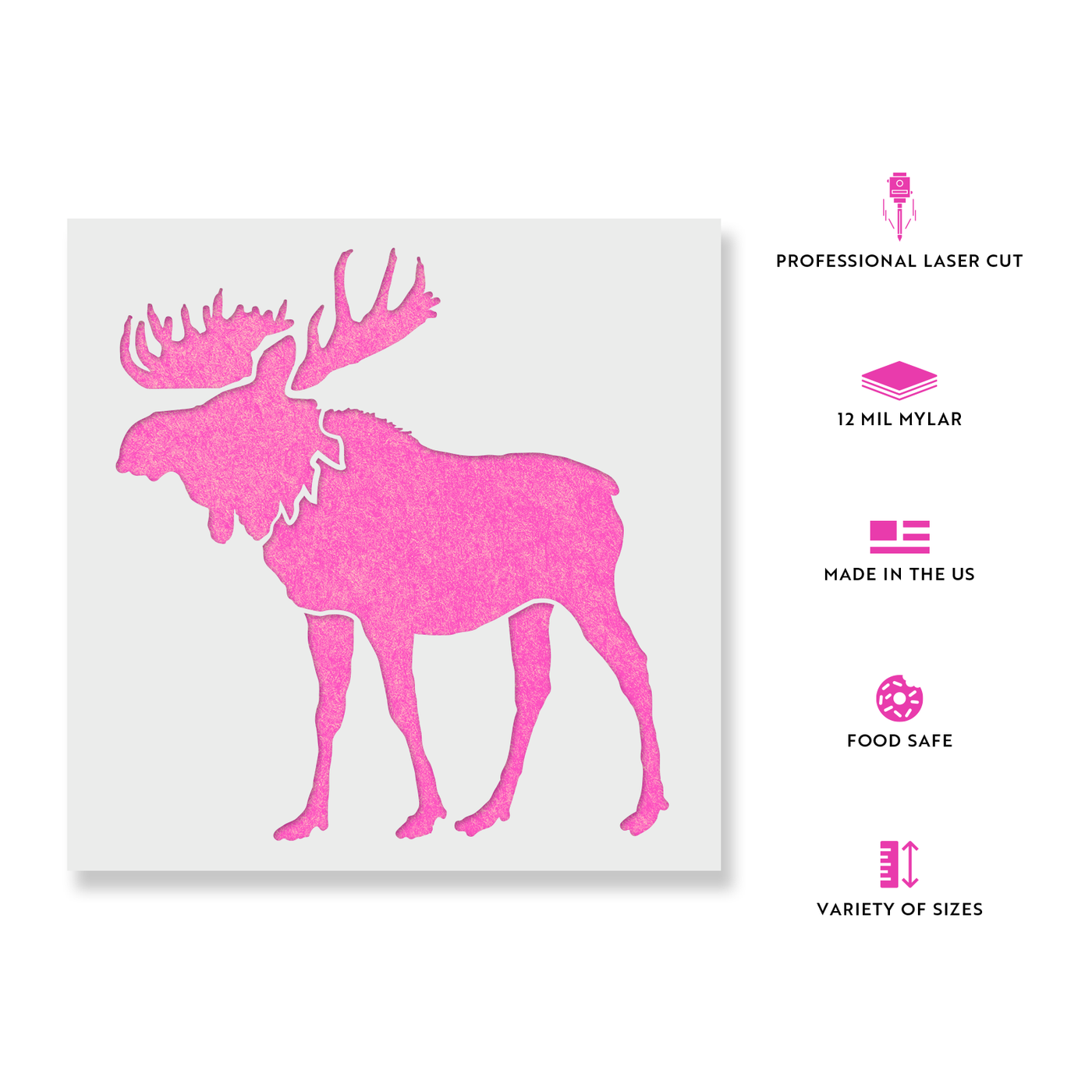 Moose Stencil, Reusable laser-cut stencil, Great for a cabin theme