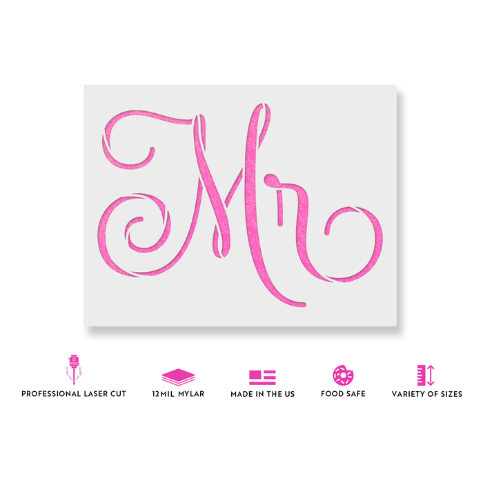 Mr Wedding Label Stencil