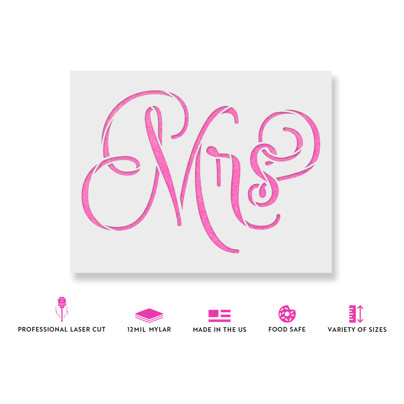 Mrs Wedding Label Stencil