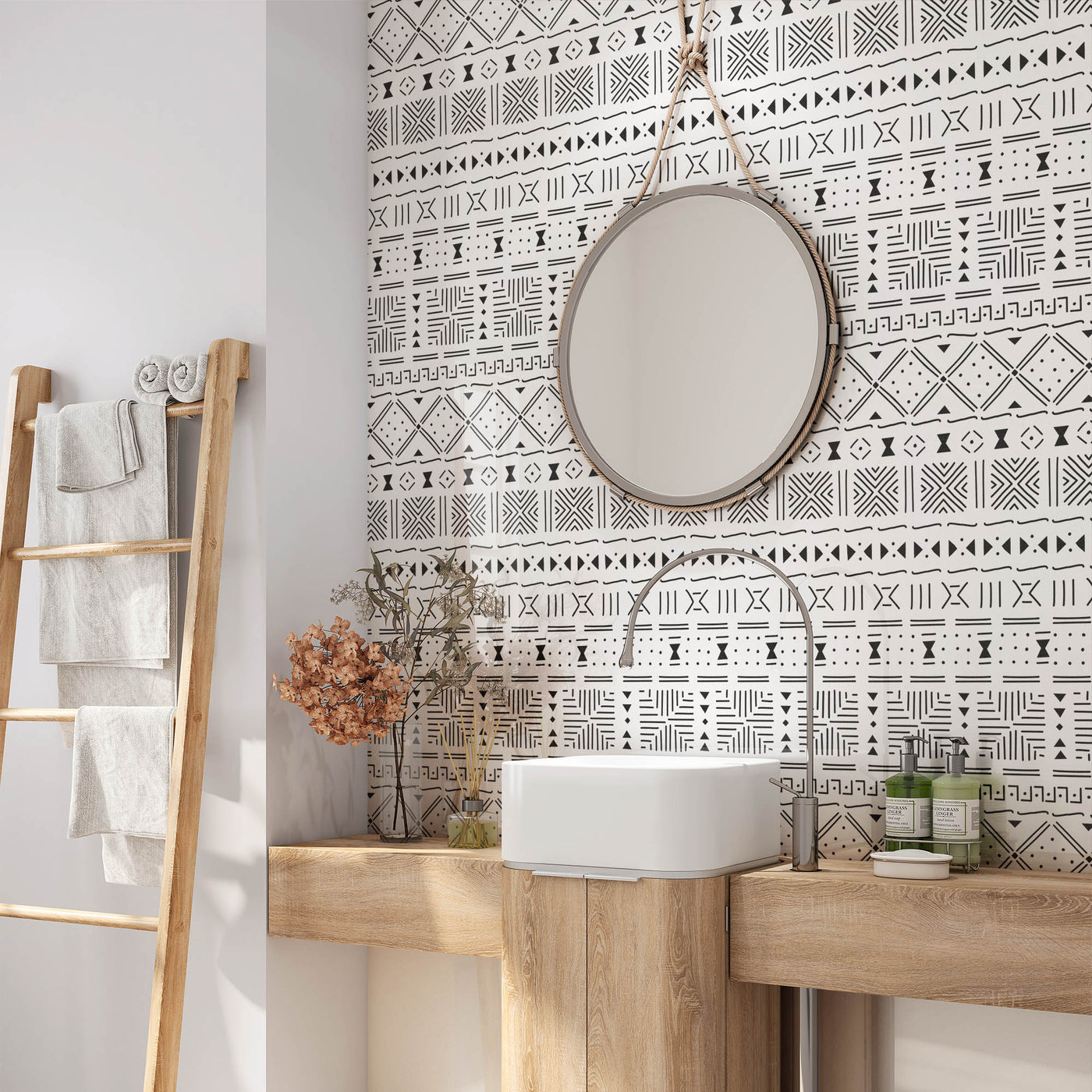 Mud Cloth Pattern Wall Stencils - Stencil Revolution