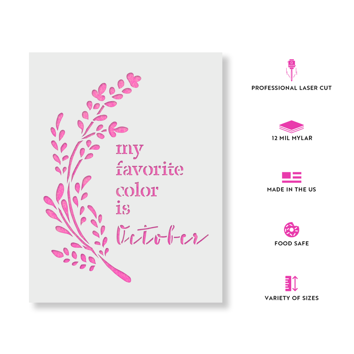 My Favorite Color is October Stencils - Stencil Revolution