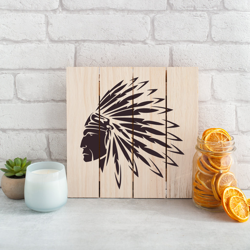 Native American Indian Stencil - Reusable Stencils in Large & Small Sizes