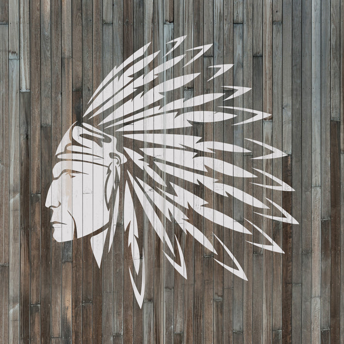 Native American Indian Stencil - Reusable Stencils in Large & Small Sizes