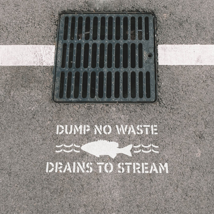 No Dumping Drains to Stream Stencils - Stencil Revolution